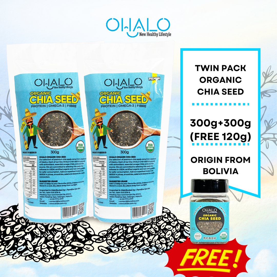 (Twin Pack) OHALO Organic Chia Seed 300g
